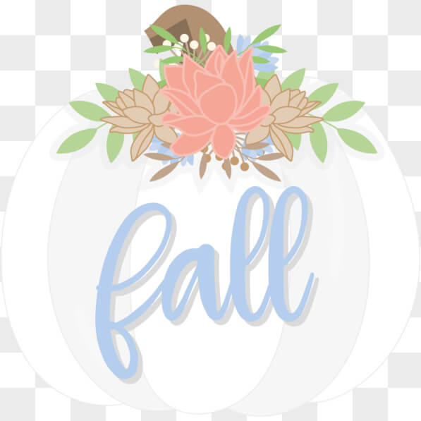 Download Happy Fall Pumpkin Decoration with Flowers and Blue 'Fall ...
