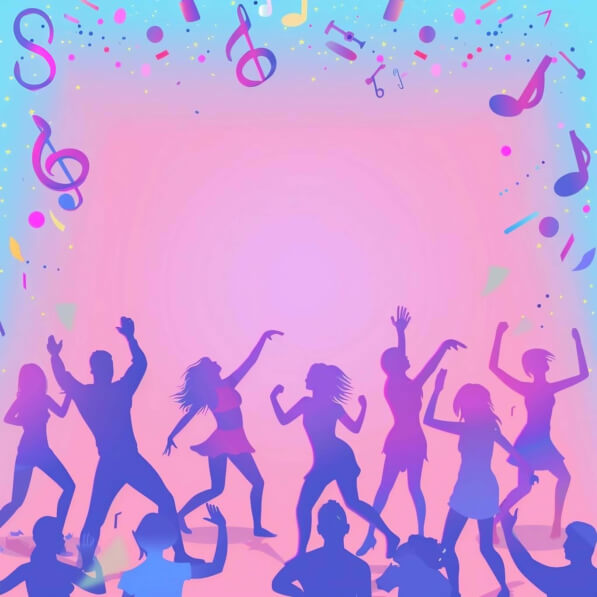 Download Silhouettes of People Dancing on Pink Background Backgrounds ...