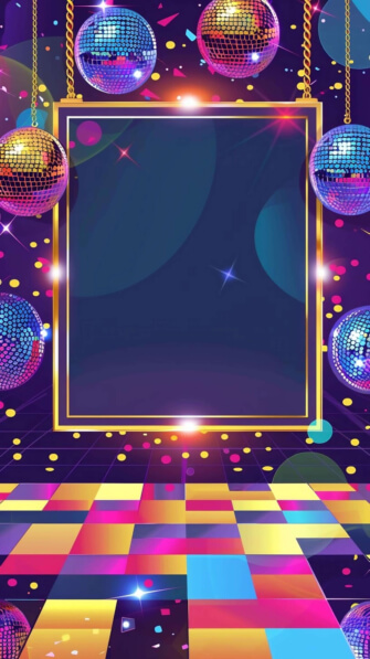 Download Colorful Party Background with Disco Balls and Confetti ...