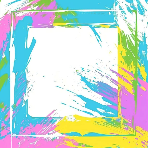Download Colorful Background with Square Frame and Paint Splashes ...