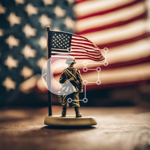 Toy Soldier and American Flag - Symbol of Patriotism stock photo ...