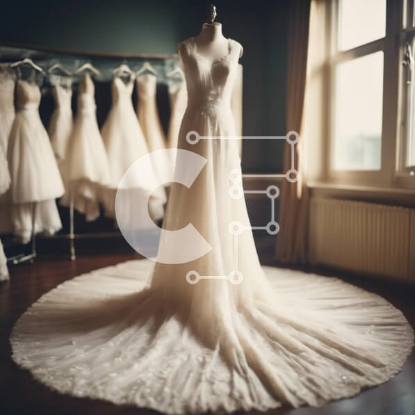 Wedding Dress Exhibition with Brides Choosing Their Perfect Gown stock ...