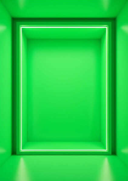 Download Vierkante Groene Kamer met Neonverlichting Achtergronden ...