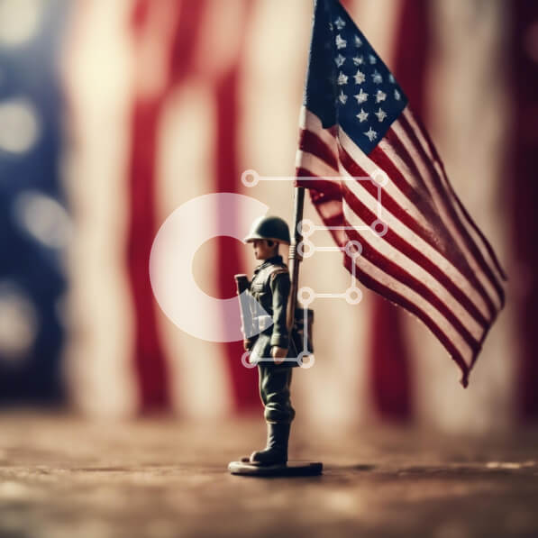 Toy Soldier with American Flag for Patriotic Events stock photo ...