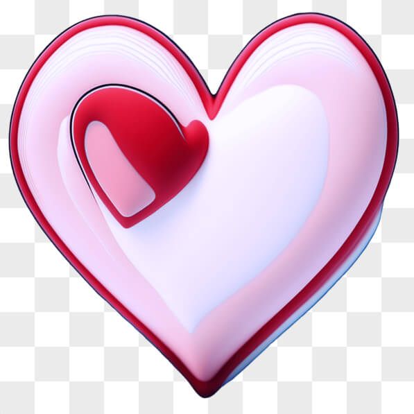Download Digital 3D Heart-Shaped Object with Red and White Hearts PNGs ...