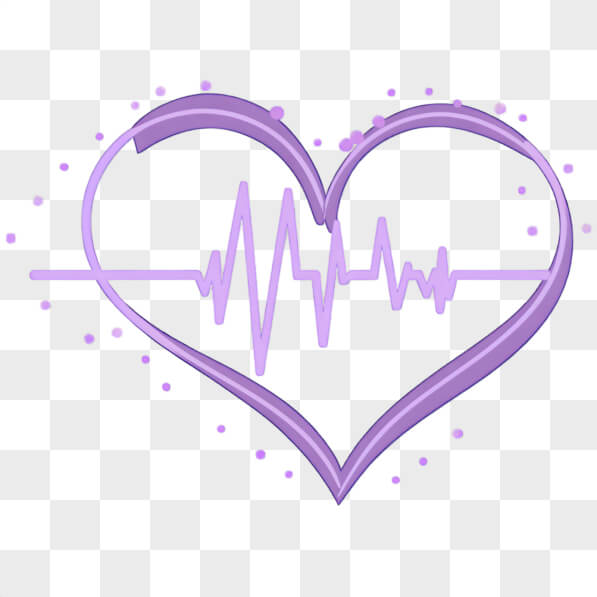 Download Purple Heart with Electrocardiogram (ECG) PNGs Online ...