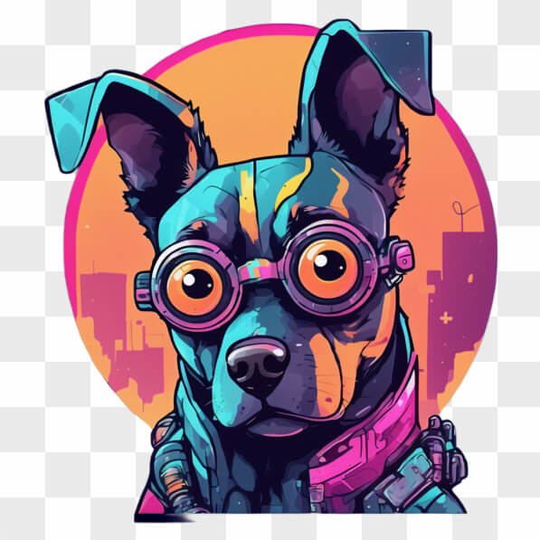 Descarga Perro de Arte Cyberpunk con Gafas Cartoons En Línea - Creative ...