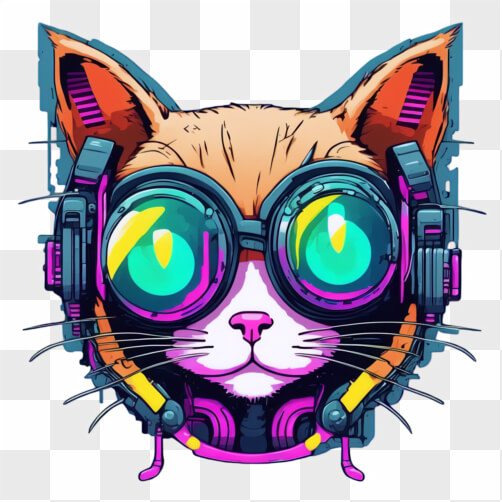 Download Cool Cat with Colorful Glasses and Goggles Cartoons Online ...