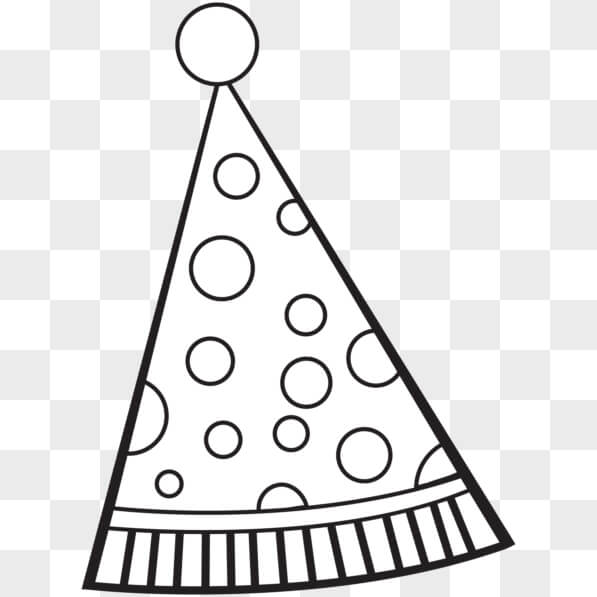 Download Party Hat Coloring Page with Balloons and Confetti PNGs Online ...