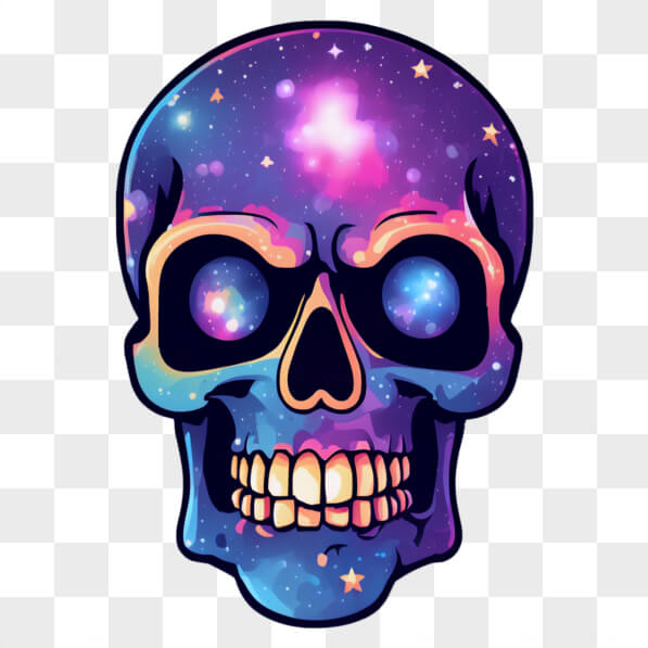 Download Colorful Skull Art with Stars and Planets Cartoons Online ...