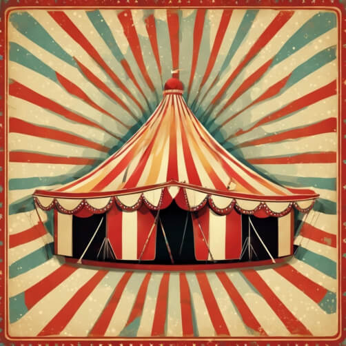 Download Vintage Circus Poster with Circus Tent and Stripes Backgrounds ...
