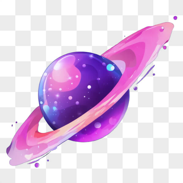 Download Purple and Pink Saturn Planet Floating in Space Cartoons ...