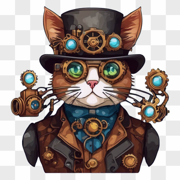 Download Steampunk Cat in Victorian Attire Cartoons Online - Creative ...