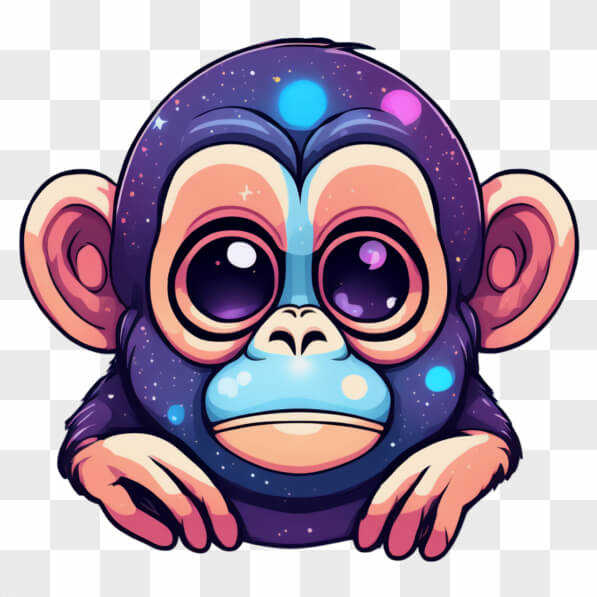 Download Cartoon Monkey with Purple Eyes Cartoons Online - Creative Fabrica