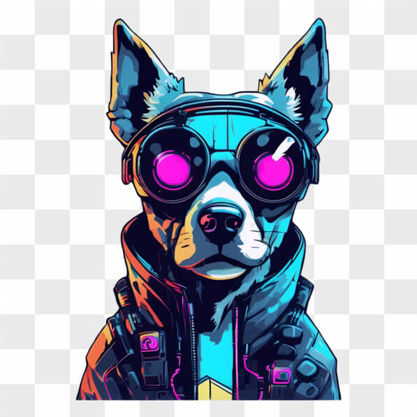 Descarga Obra de arte de perro cyberpunk Cartoons En Línea - Creative ...