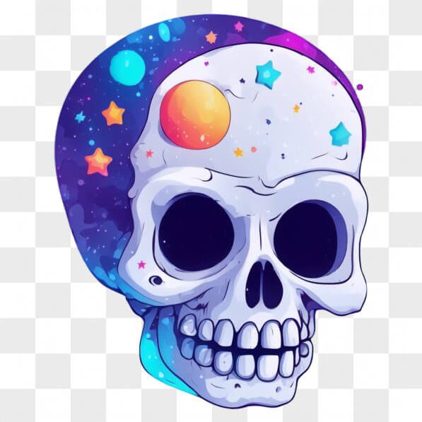 Download Colorful Skull with Stars and Planets Cartoons Online ...