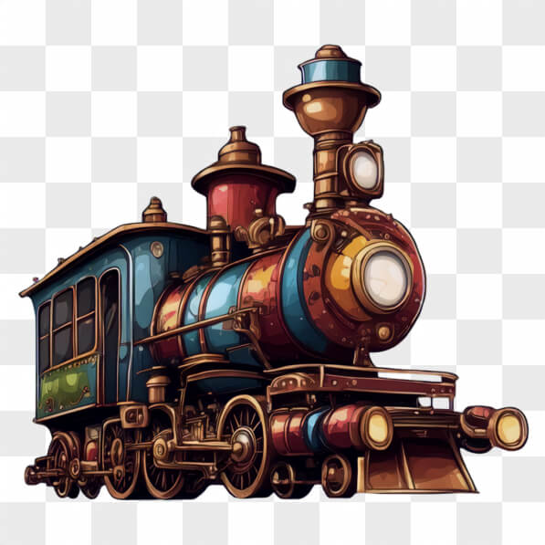 Download Colorful Train - Old-Fashioned Steam Locomotive Cartoons ...