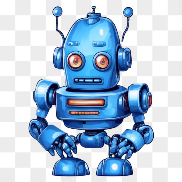 Download Blue Robot Advertisement Cartoons Online - Creative Fabrica