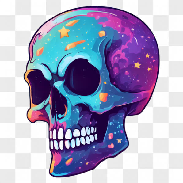Download Colorful Skull with Stars and Planets Cartoons Online ...