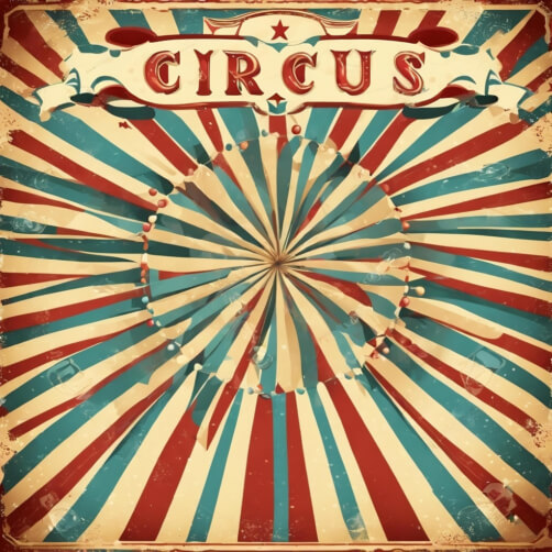 Download Vintage Circus Poster with Circus Tent and Stripes Backgrounds ...