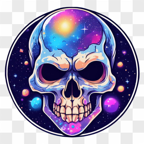 Download Colorful Skull with Planets and Stars Cartoons Online ...