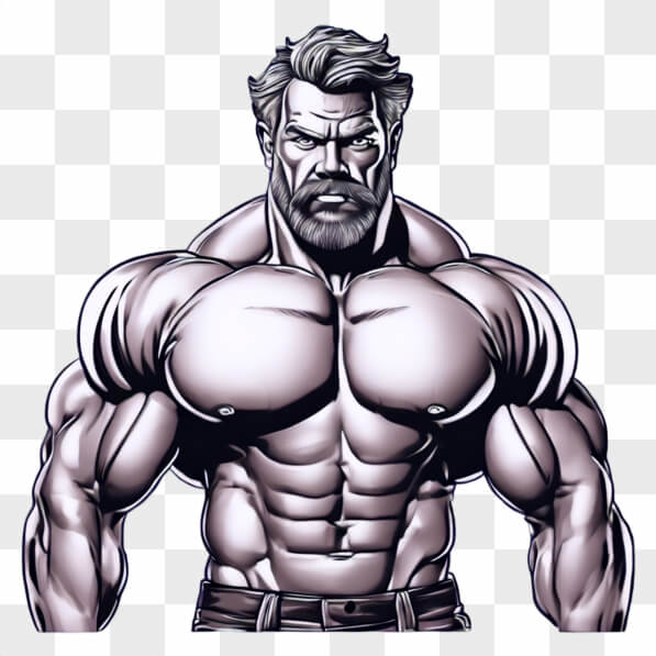 Download Muscular Man Illustration Cartoons Online - Creative Fabrica