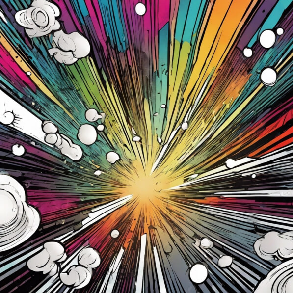 Download Comic Burst Background with Colorful Explosions and Clouds ...