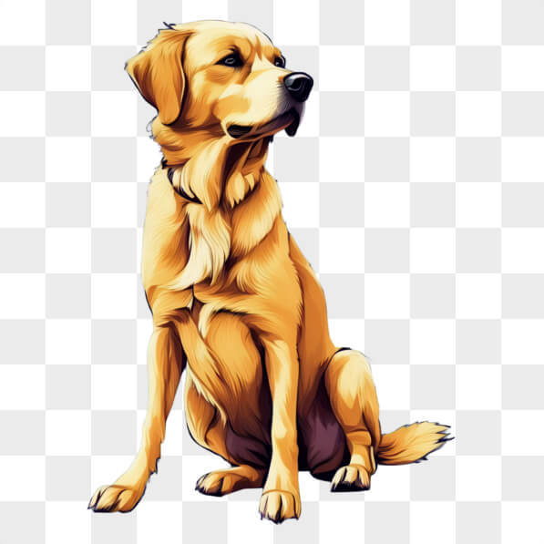 Download Yellow Labrador Retriever Sitting on Black Background Cartoons ...