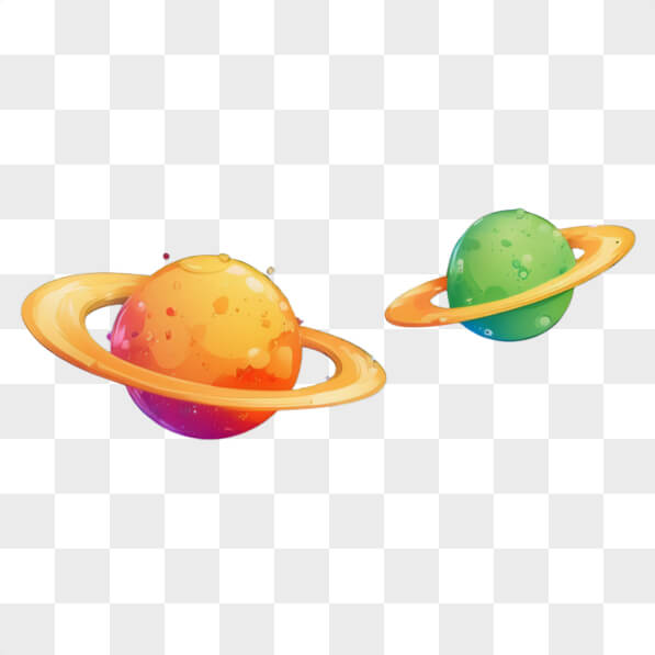 Download Colorful Planets in Space with Rainbow Ring Cartoons Online ...