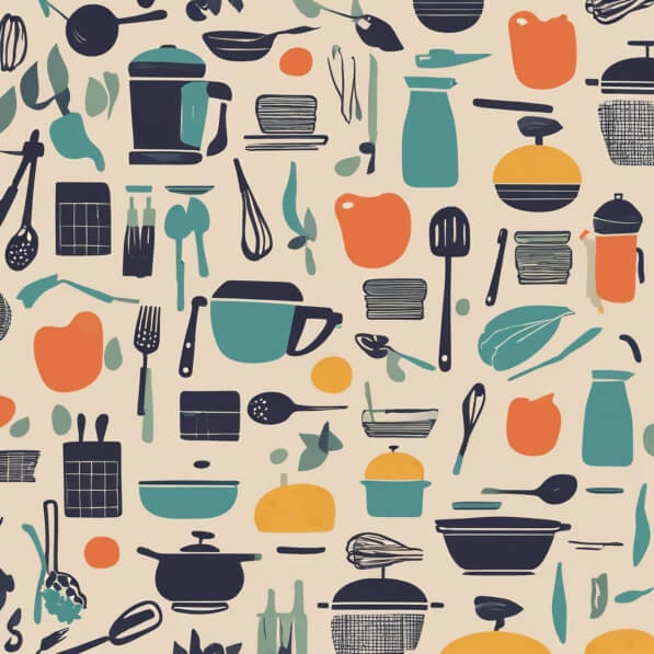 Download Colorful Kitchen Utensils Seamless Pattern Backgrounds Online ...