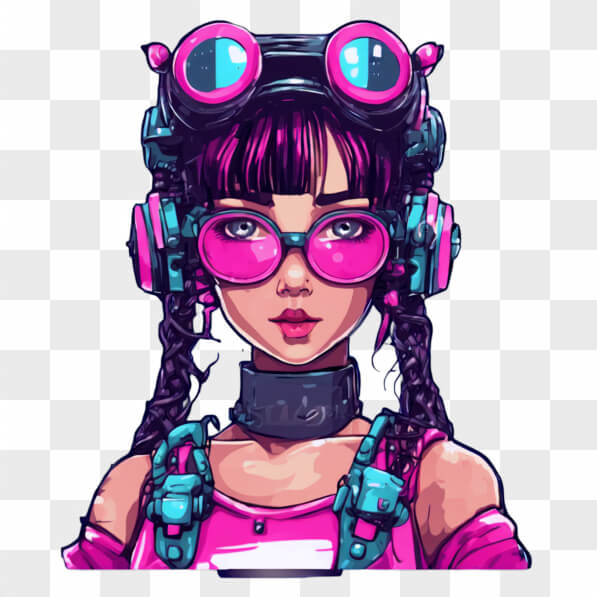 Download Girl with Pink Glasses and Goggles Cartoons Online - Creative ...