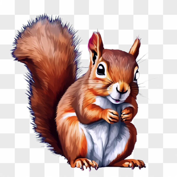 Download Curious Brown Squirrel Sitting and Holding Something Cartoons ...
