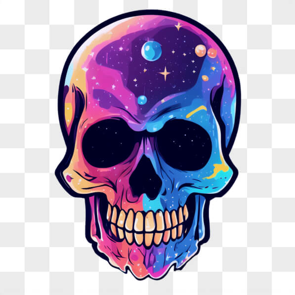 Download Colorful Skull with Planets and Stars Cartoons Online ...