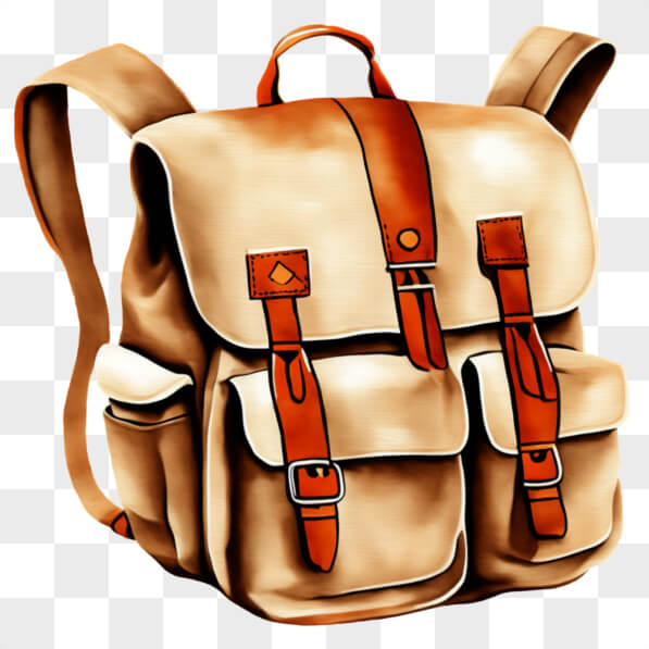 Download Brown Leather Backpack PNGs Online - Creative Fabrica
