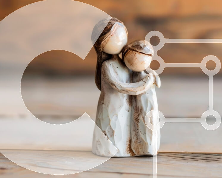 Wooden Figurine of Two People Hugging stock photo | Creative Fabrica