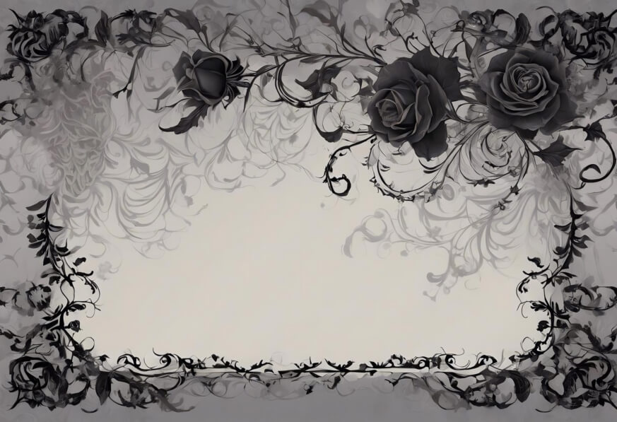 Download Ornate Frame with Black Roses and Floral Designs Backgrounds ...