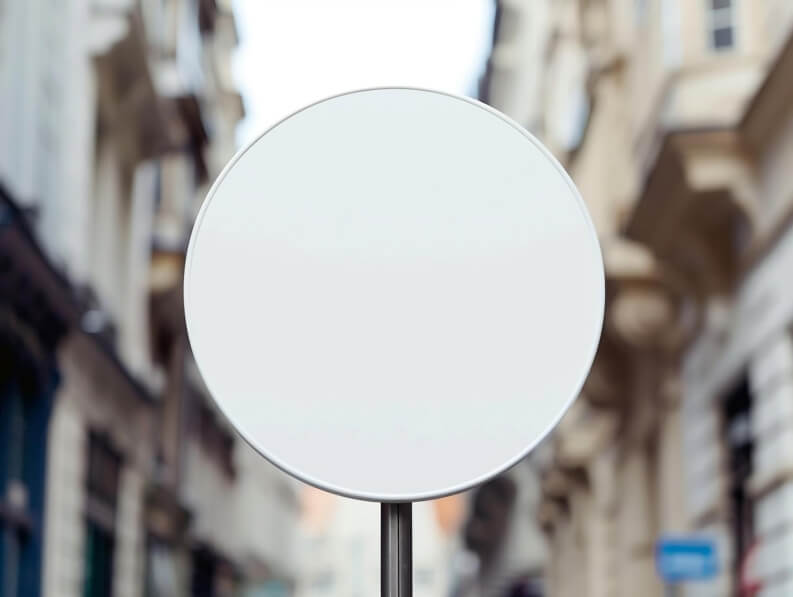 Download Empty Circular Street Sign on Urban Street Mockups Online ...