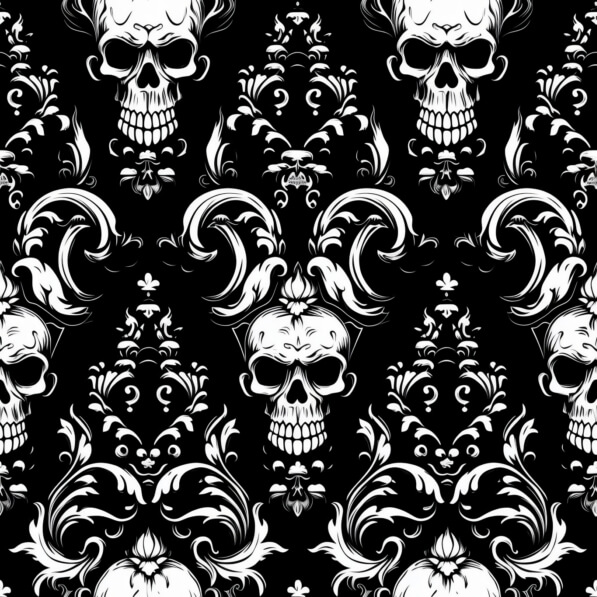 Download Black and White Seamless Skull Pattern Patterns Online ...