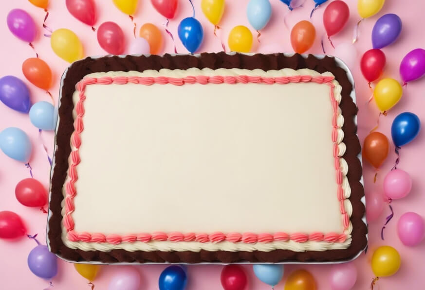 Download Rectangular Cake with Colorful Balloons Backgrounds Online ...