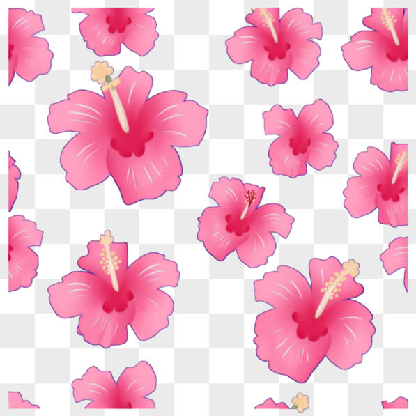 Download Pink Hibiscus Flowers Seamless Pattern PNGs Online - Creative ...