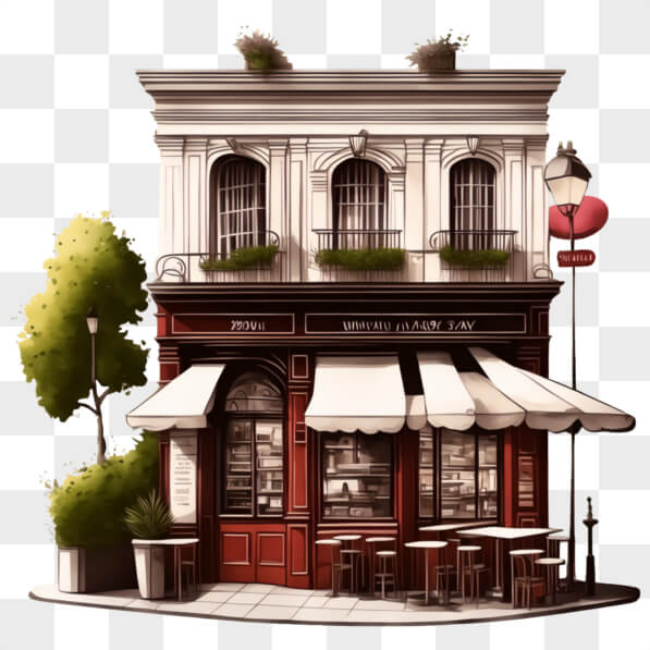 Download Restaurant Building with Outdoor Seating PNGs Online ...