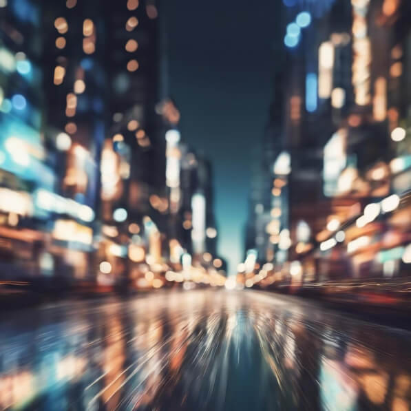 Download City Street at Night with Lights and Buildings Backgrounds ...