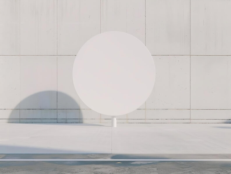 Download White Circular Object and People Near Concrete Wall Mockups ...