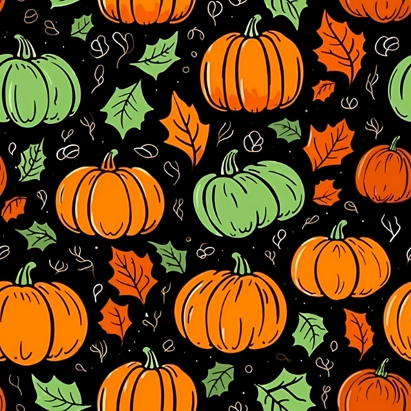 Download Seamless Pumpkin and Leaves Pattern Patterns Online - Creative ...