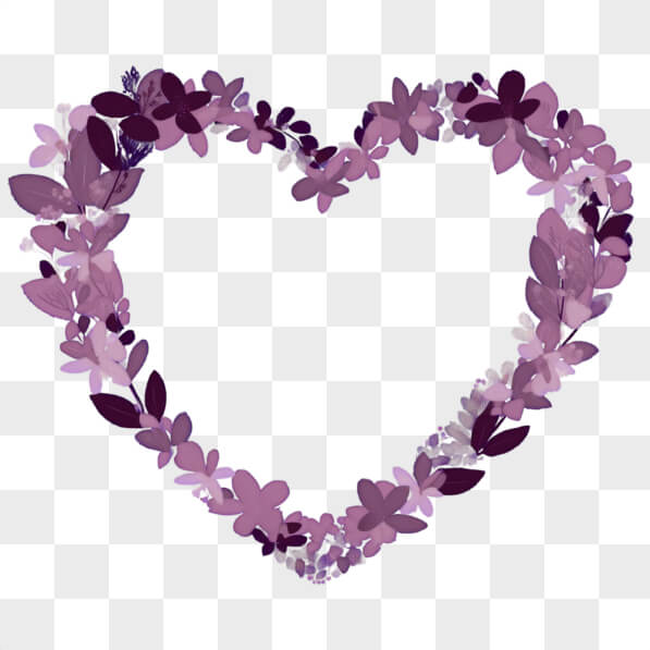 Download Heart-Shaped Purple Flower Arrangement PNGs Online - Creative ...