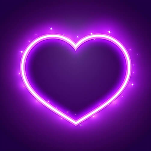 Download Purple Heart-Shaped Neon Sign Backgrounds Online - Creative ...