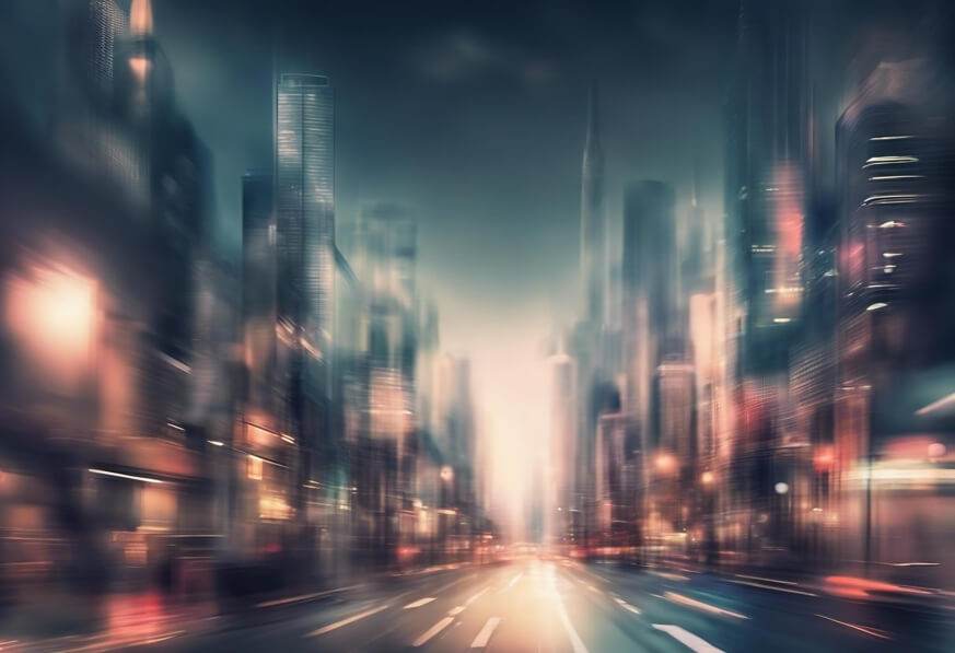 Download Blurry Cityscape with High-Rise Buildings and Cars Backgrounds ...