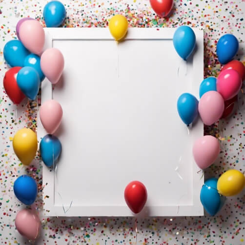 Download Colorful Balloons and Confetti Frame Backgrounds Online ...
