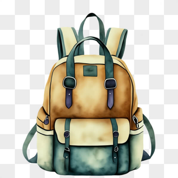 Download Stylish Brown and Beige Backpack PNGs Online - Creative Fabrica