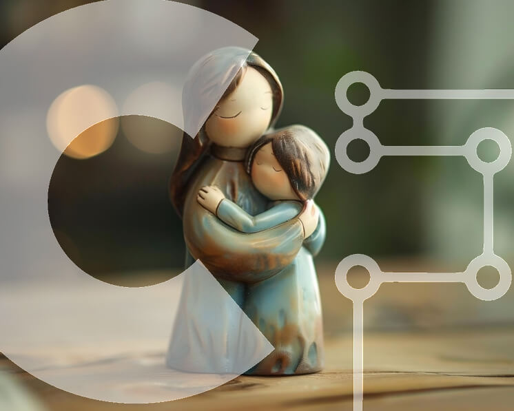 Mother and Child Figurine Symbolizing Care and Comfort stock photo ...